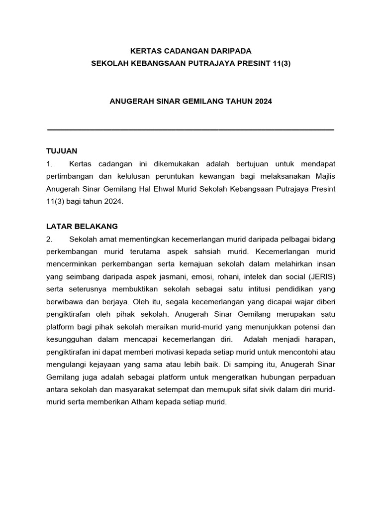 Kertas Kerja Asg Hem 2024 - Updated | PDF