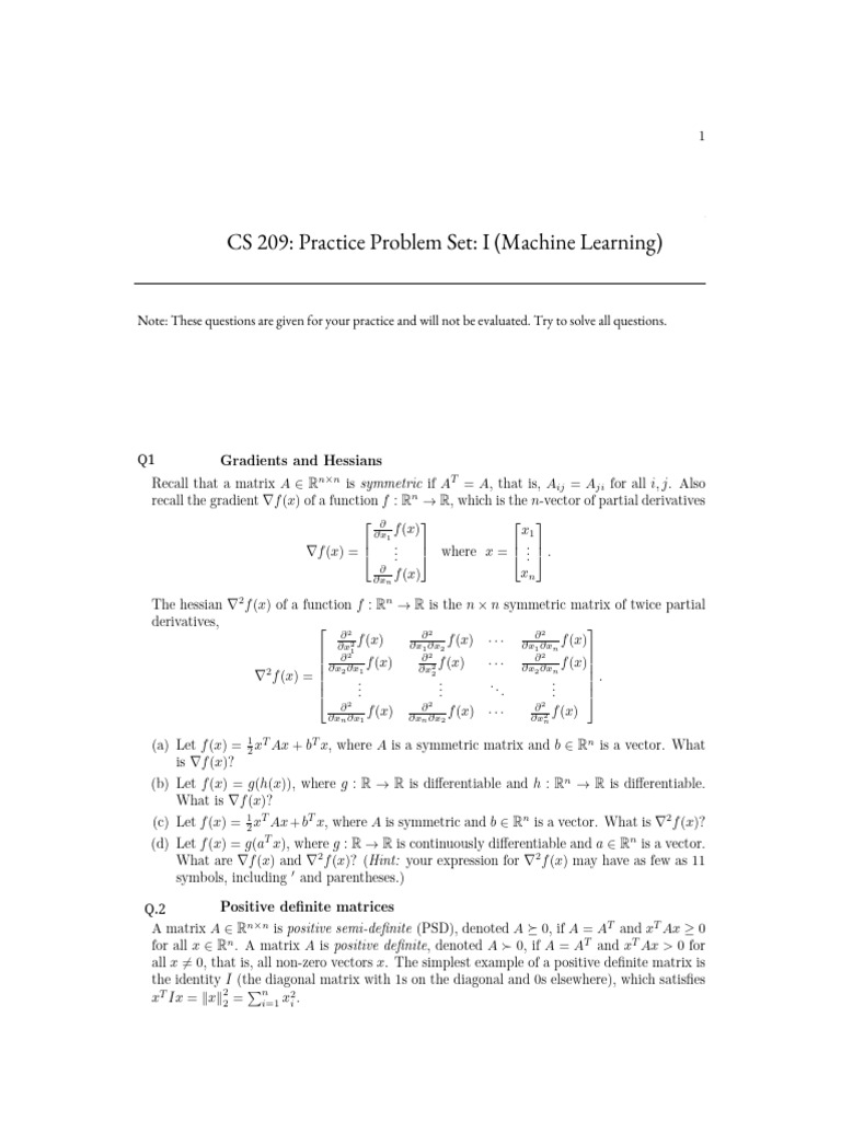 CS209 Practice Problems 1 ML | PDF