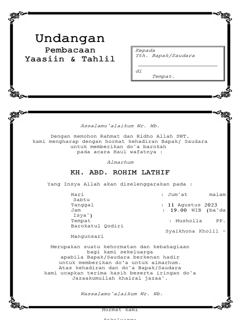 Undangan Haul 2023 | PDF