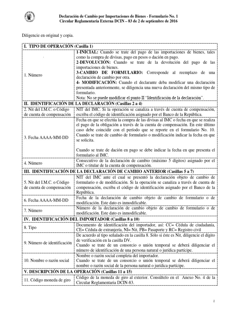 Dcin Instructivo Formulario1 4 | PDF