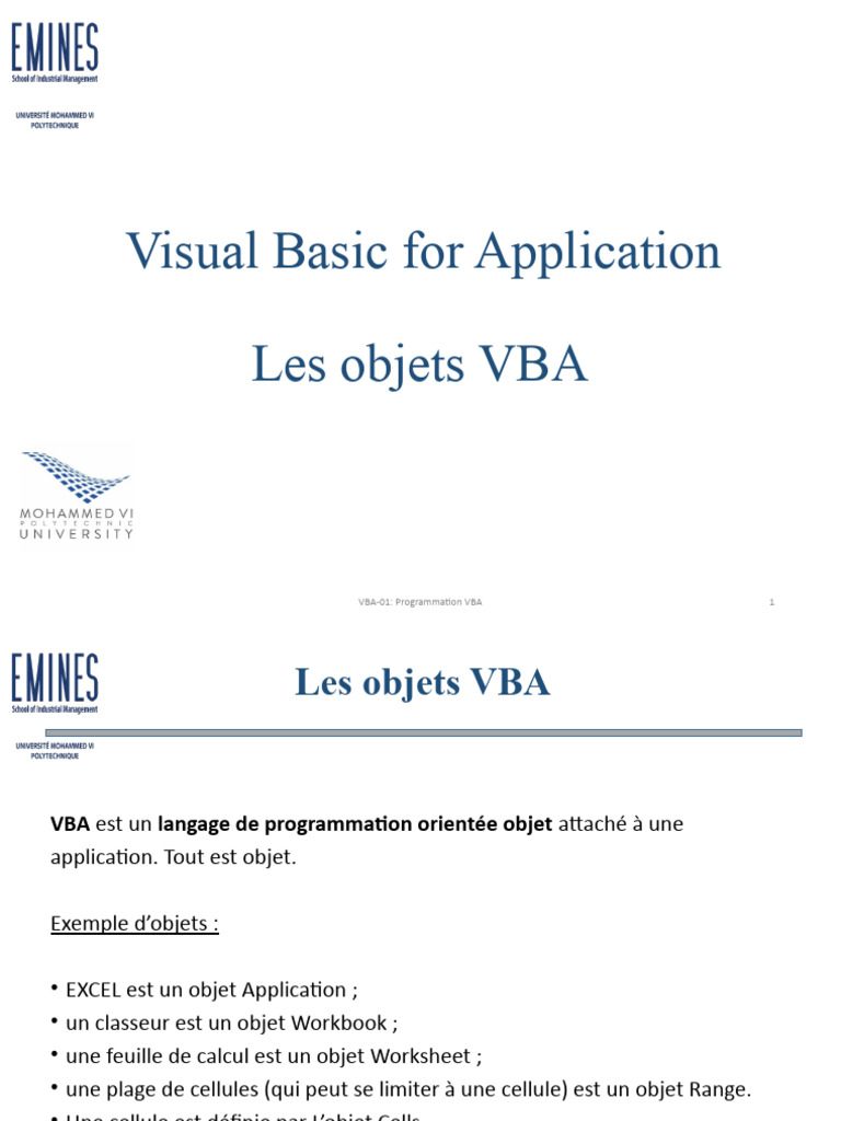 S3 Les Objets Vba Pdf Visual Basic For Applications Microsoft Excel 8646