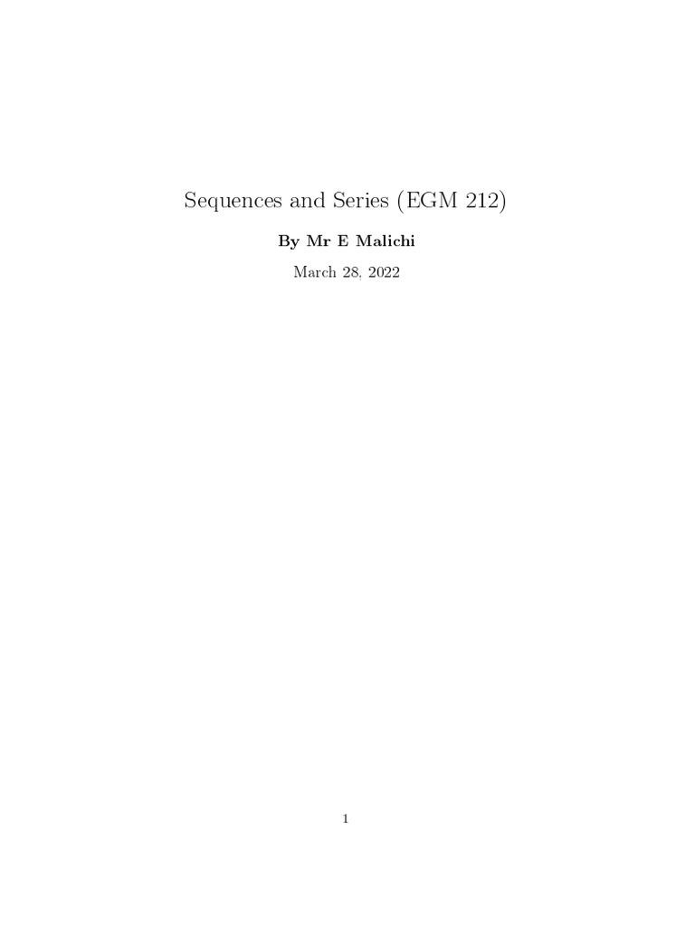 Sequences Series | PDF | Sequence | Mathematical Objects