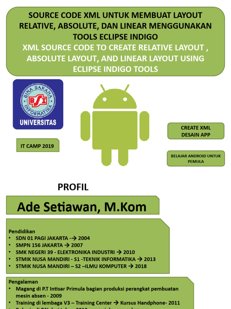 WORKSHOP ANDROID IT Camp 2019 | PDF | Seni | Komputer