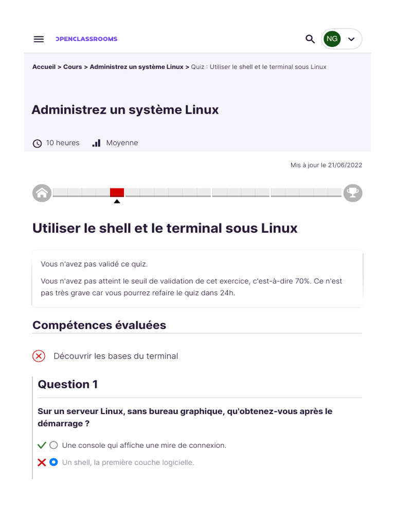 Utiliser Le Shell Et Le Terminal Sous Linux: Administrez Un Système Linux | PDF