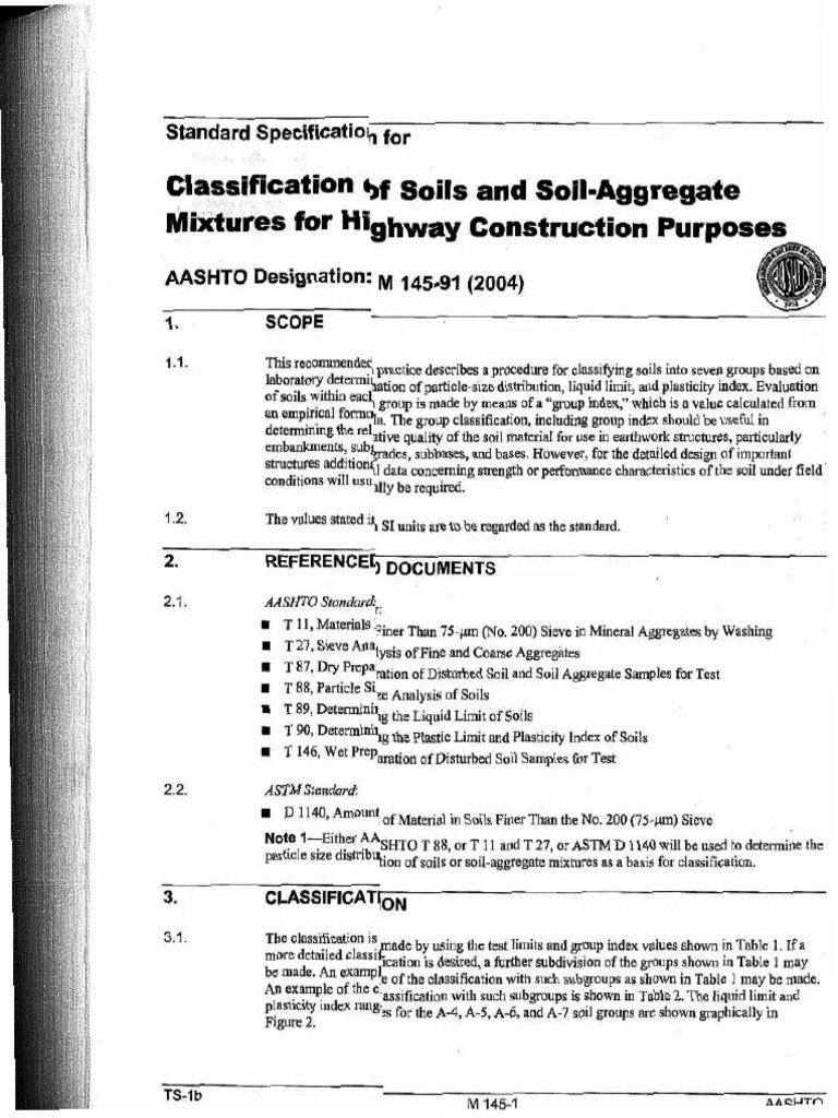 Aashto M145-91 | PDF | Silt | Particle Size Distribution