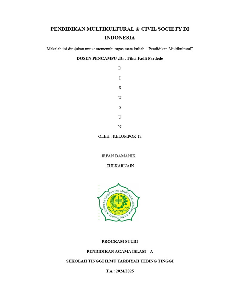 Pendidikan Multikultural | PDF
