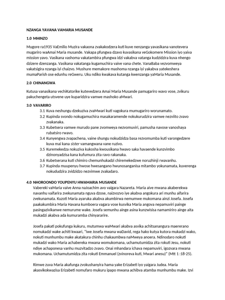 Nzanga Yavana Vamaria Musande | PDF