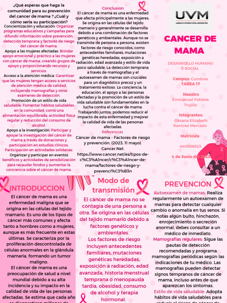 Prevención y Apoyo en Cáncer de Mama | PDF | Cáncer de mama | Cáncer