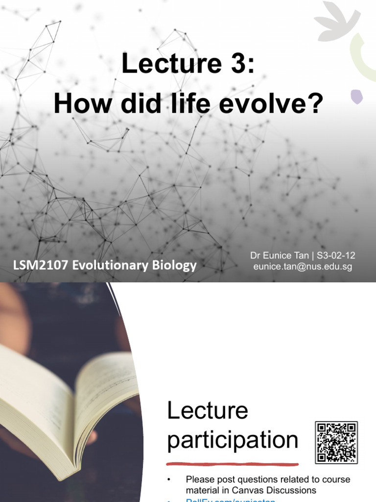 Lecture 3 - How Did Life Evolve | PDF