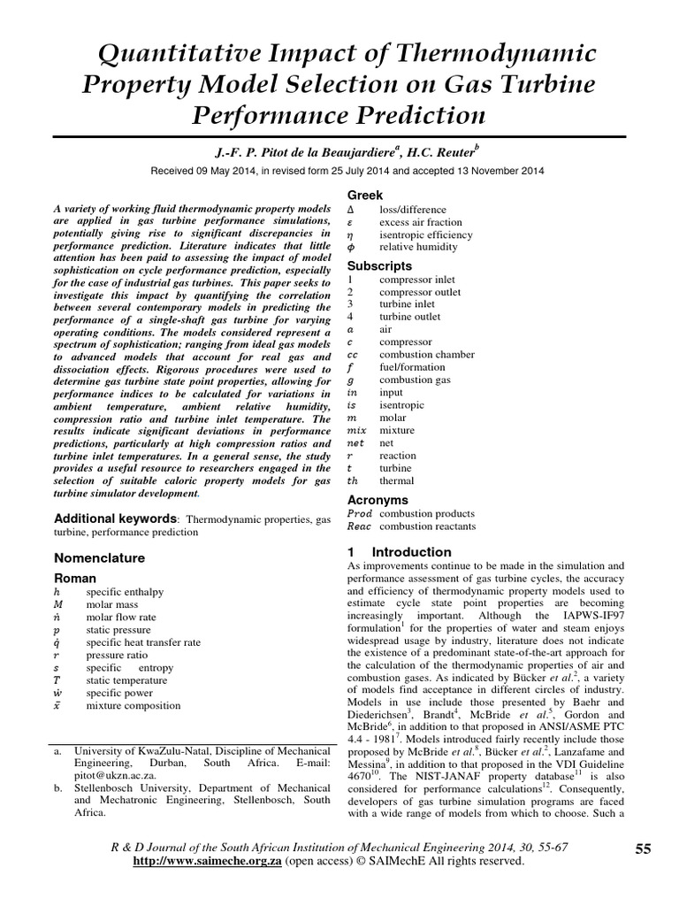 Quantitative Impact of Thermodynamic Property Model Selection on Gas ... Quantitative Impact of Thermodynamic Property Model Selection on Gas ...