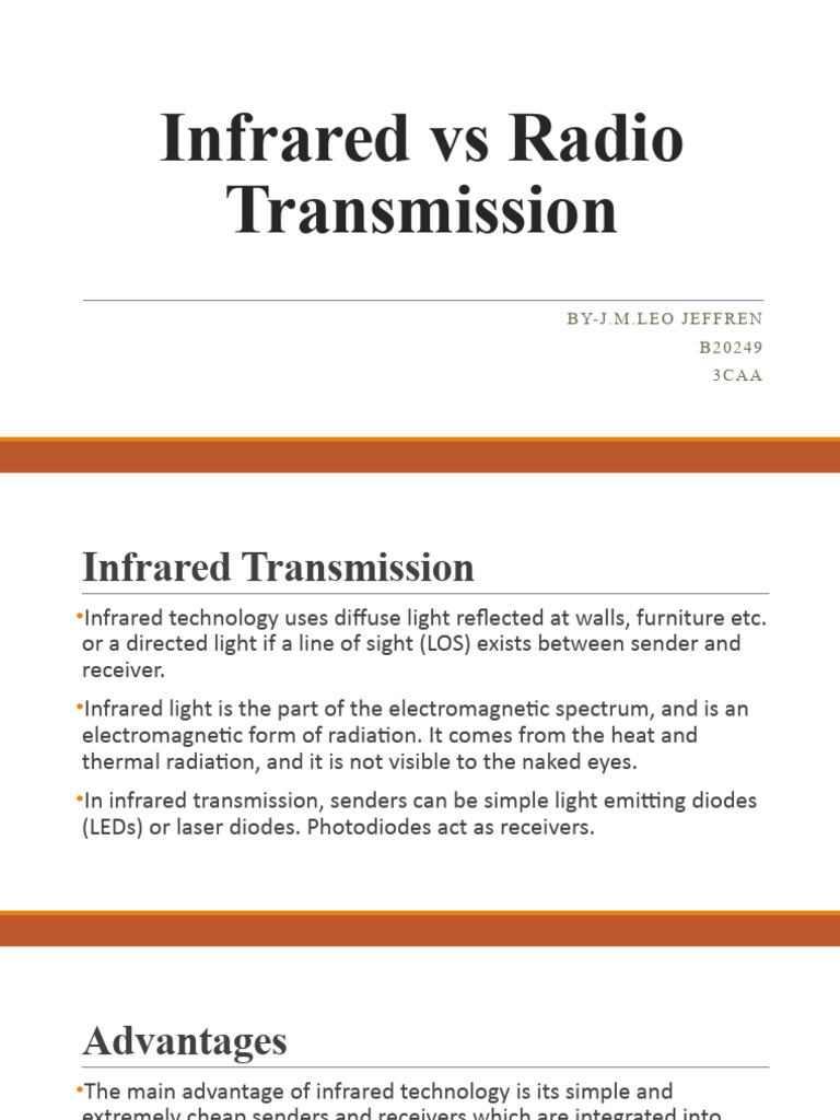 Infrared vs. Radio Transmission Overview | PDF | Technology & Engineering