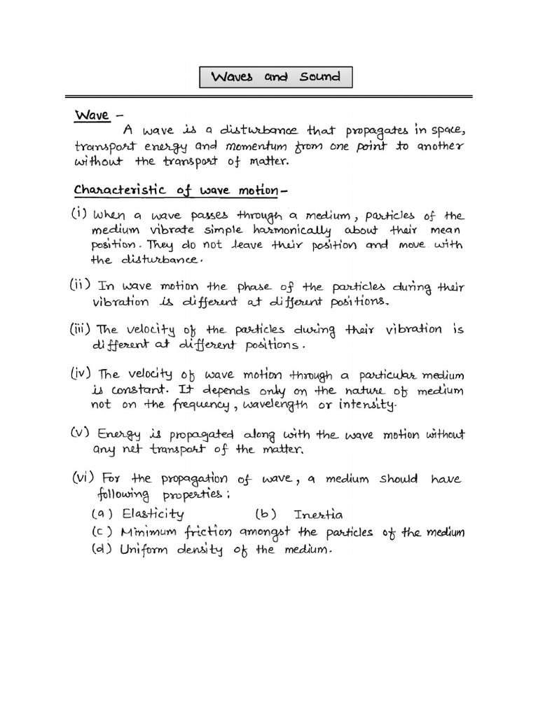 Waves Notes Pdf Art 1909
