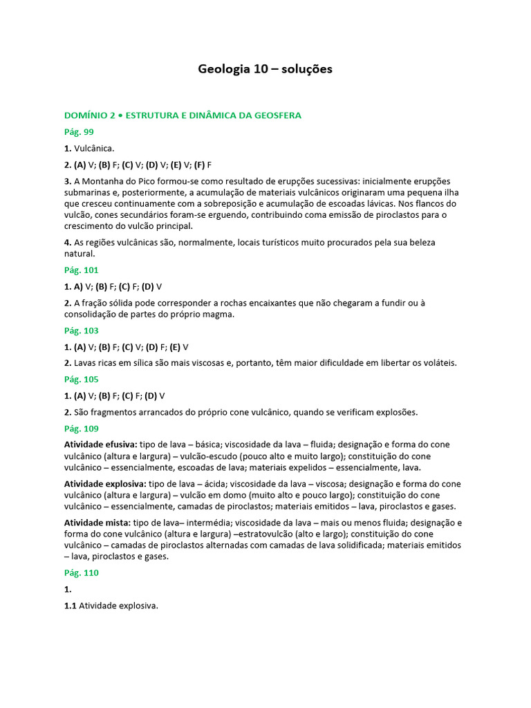 Soluções Das Atividades Do Manual de Geologia - Págs 99-171 | PDF