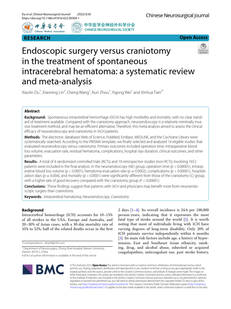 MIS Vs Craniotomy | PDF