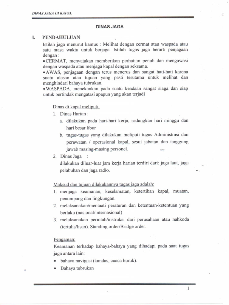 Budaya Keselamatan (Dinas Jaga) | PDF