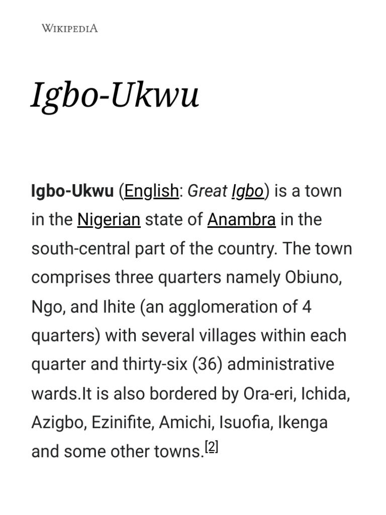 Igbo Ukwu Wikipedia | PDF