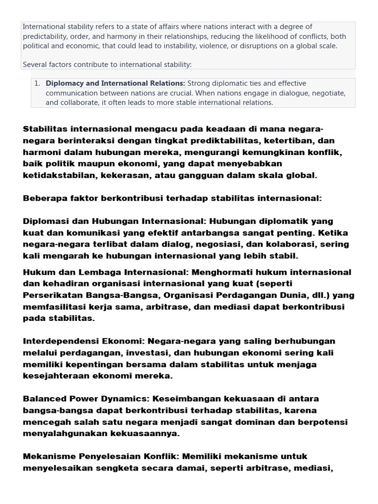 International stability | PDF