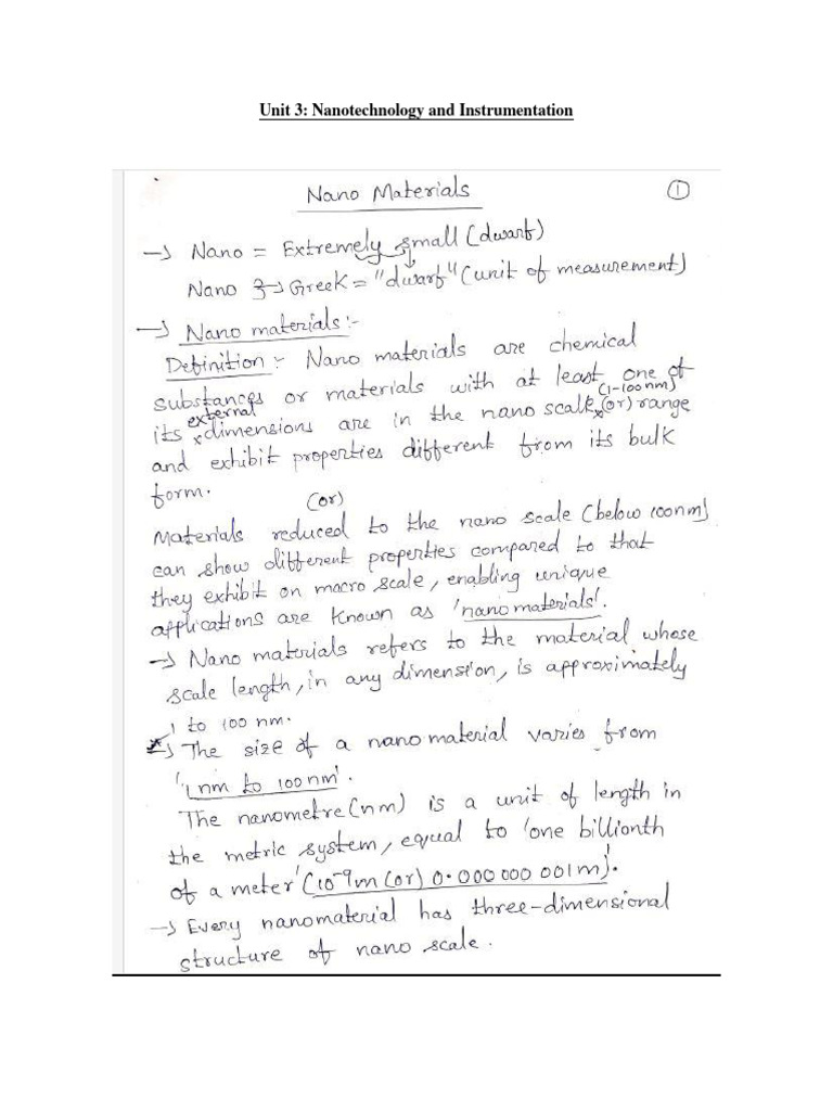 Unit 3, Nano and Instrumentation Notes, Dr. C. Sampath | PDF | Wellness ...