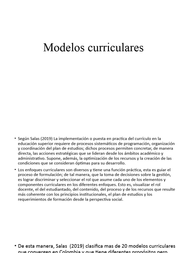 Modelos Curriculares | PDF | Plan de estudios | Enseñando