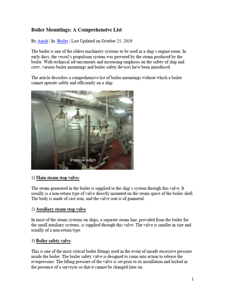 Boiler Mountings Reading - 21 | PDF