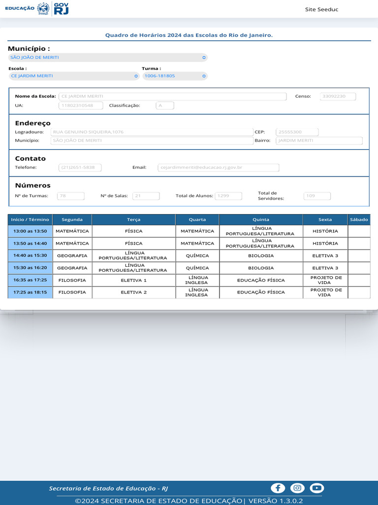 Consulta de Quadro de Horários | PDF