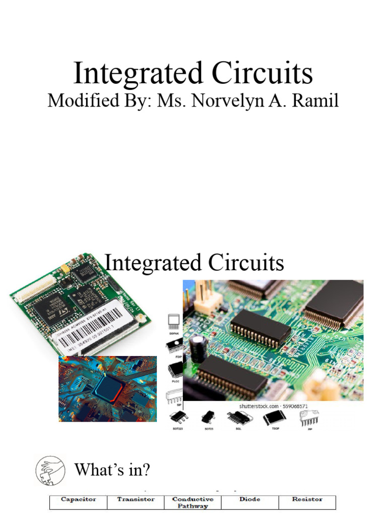 Integrated Circuits: Modified By: Ms. Norvelyn A. Ramil | PDF