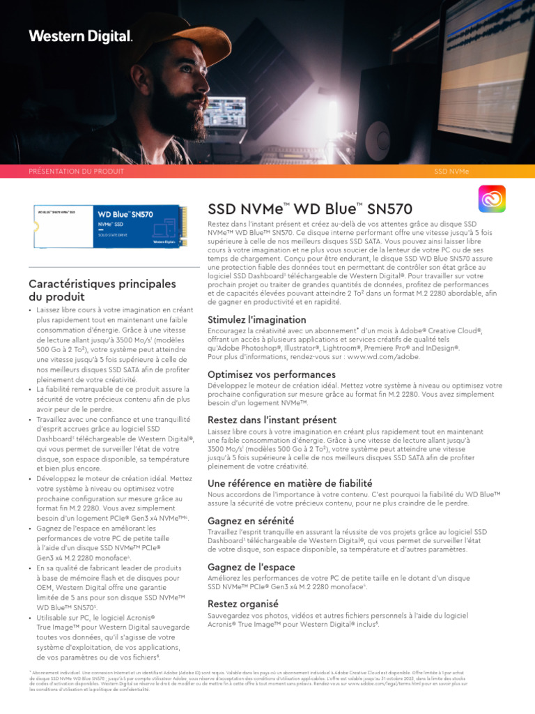 Product Brief WD Blue sn570 Nvme SSD | PDF