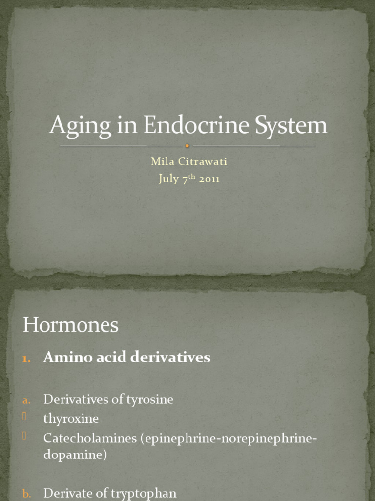 Aging in Endocrine System | PDF | Endocrine System | Luteinizing Hormone