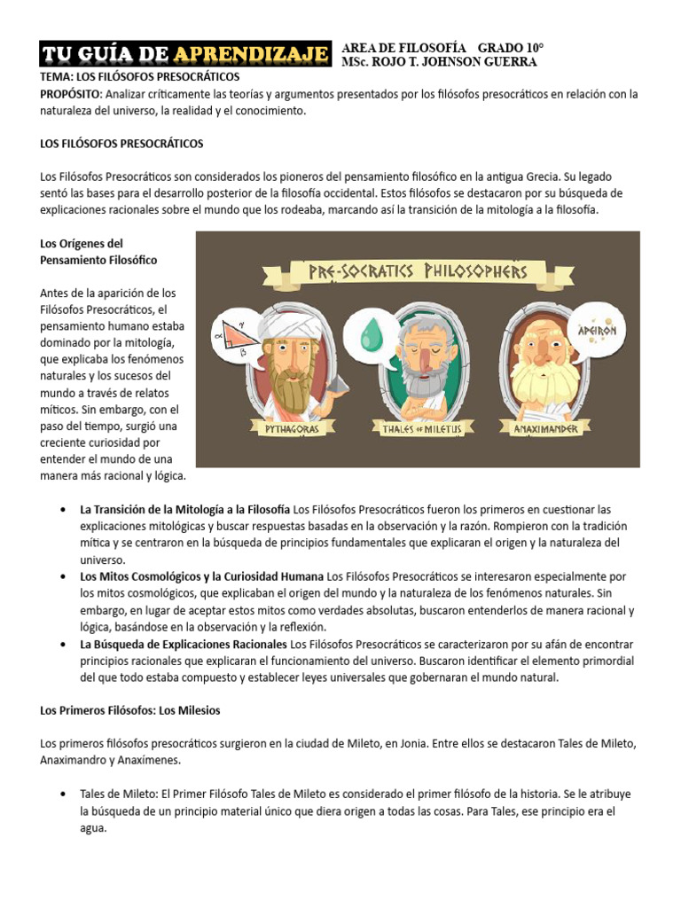 Los Filósofos Presocráticos | PDF