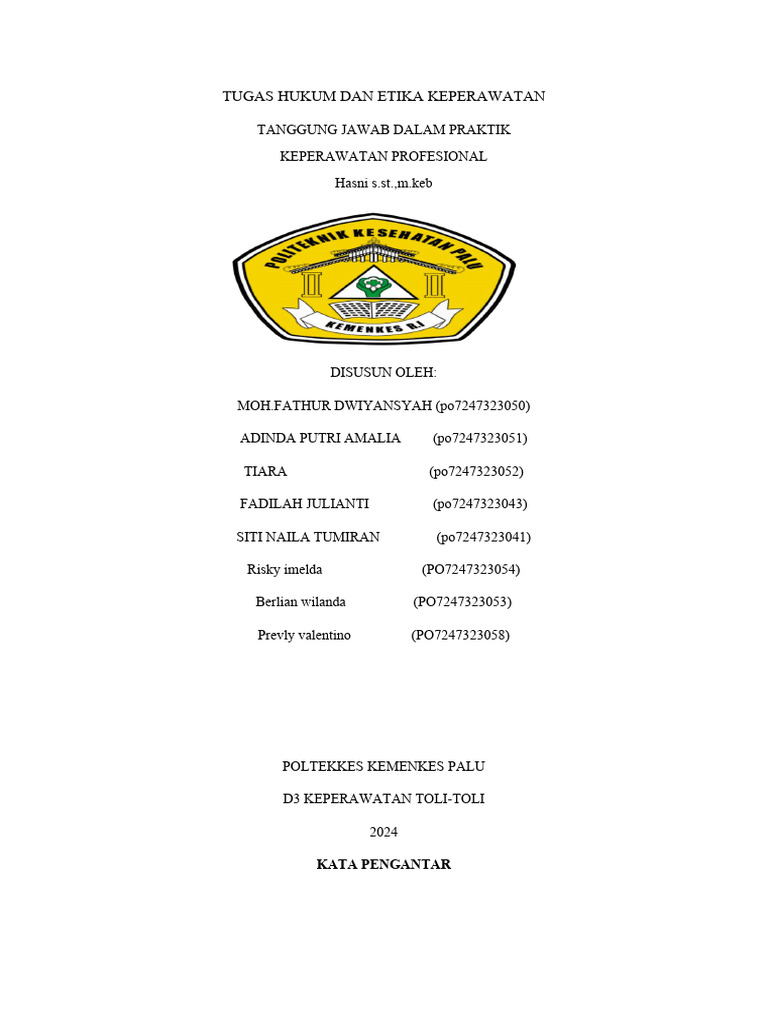 Tugas Hukum Dan Etika Kep | PDF | Sains & Matematika