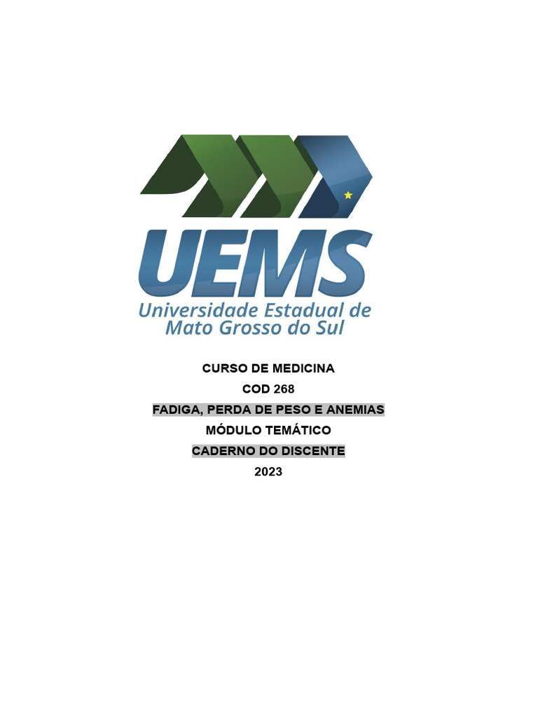 Módulo FADIGA - 2023 Caderno Discente UEMS | PDF