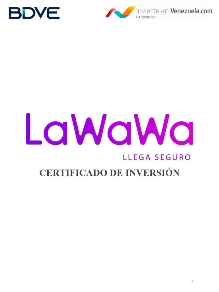 Certificado de Inversión La WaWa | PDF