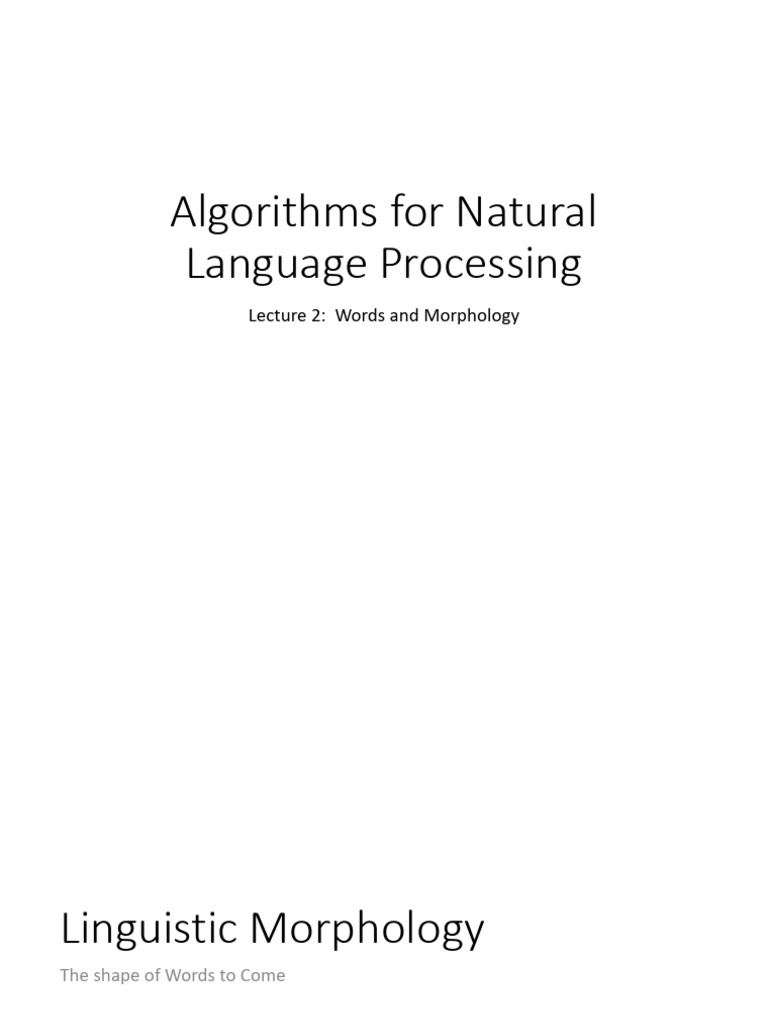 Morphology in Natural Language Processing | PDF