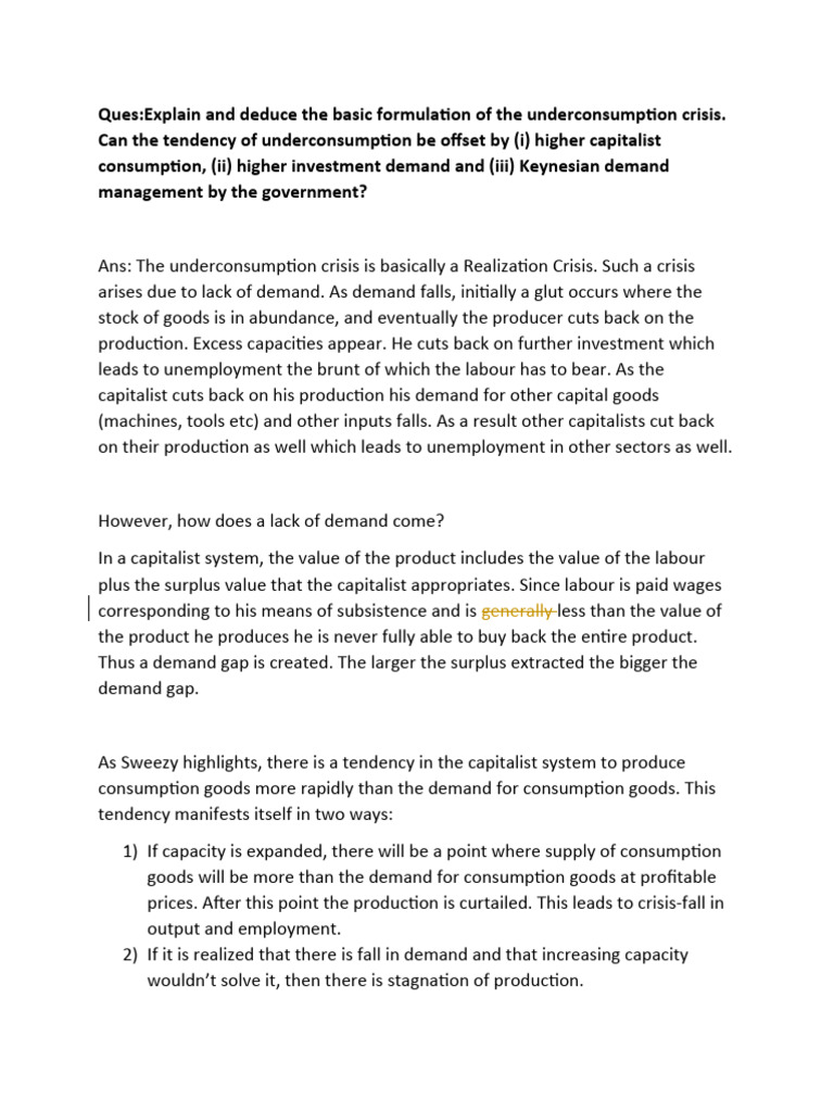 Underconsumption | PDF