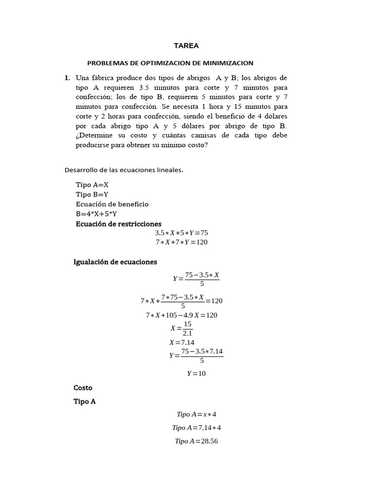 Problemas de Optimizacion de Minimizacion | PDF