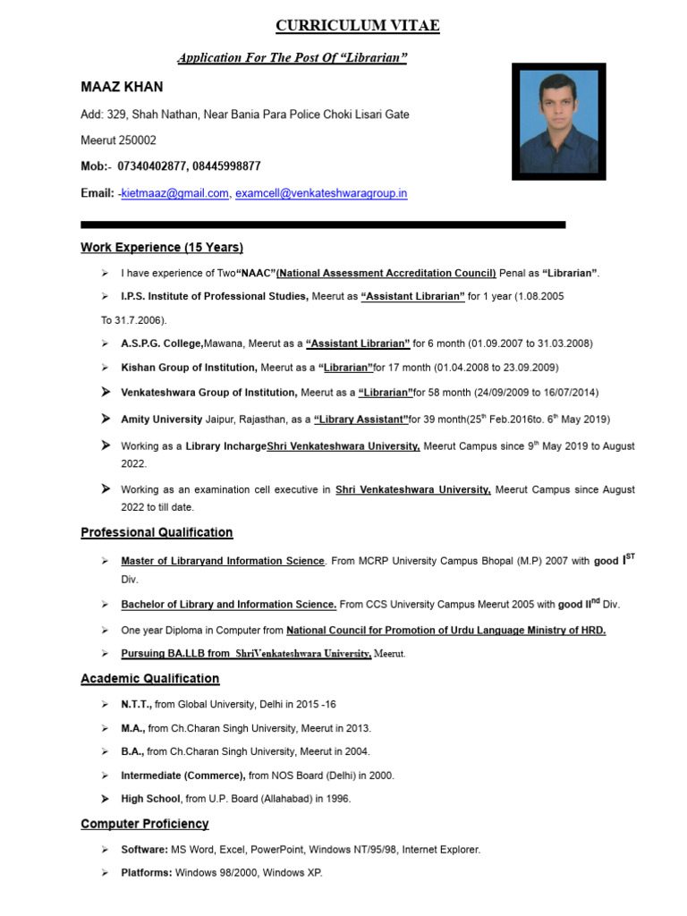 Resume Format 2 | PDF | Computing
