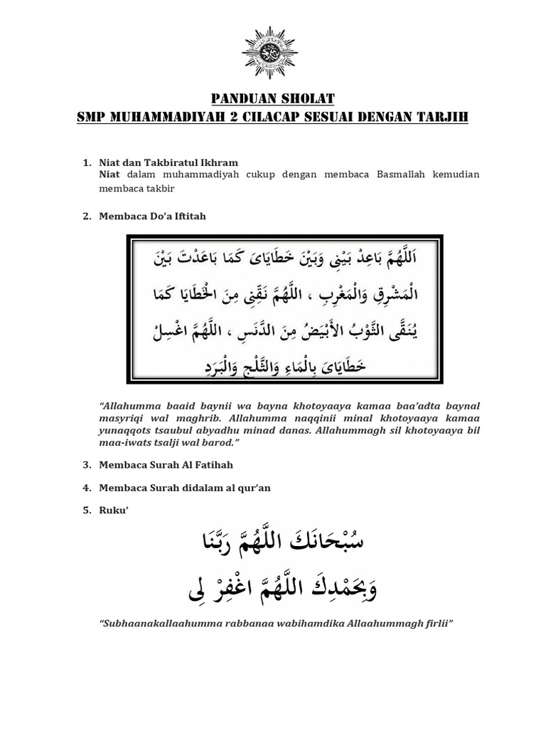 Panduan Shalat Dan Dzikir Sesuai Tarjih | PDF