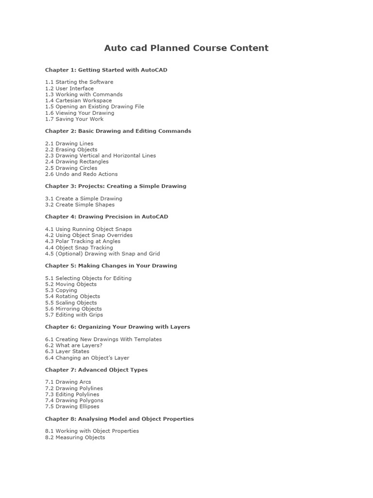 Auto CAD Syllabus | PDF | Art