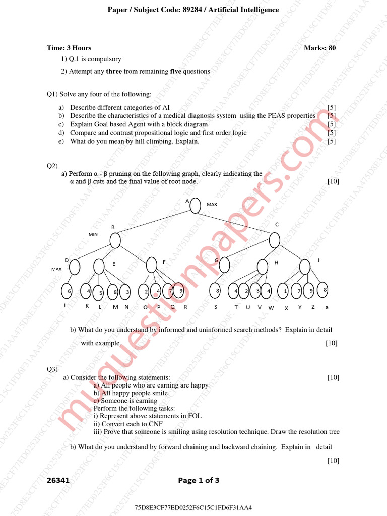 Be - Computer Engineering - Semester 6 - 2023 - May - Artificial Intelligencerev 2019 C Scheme ...