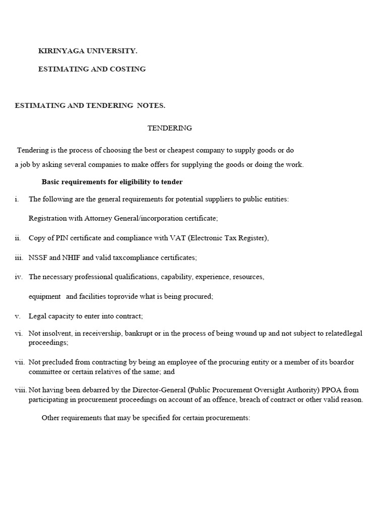 Estimating and Tendering Guidelines | PDF | Procurement | Labour Economics