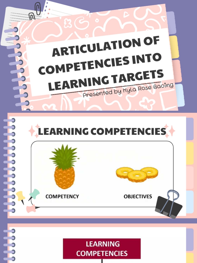 E073 Articulating of Competencies Into Learning Targets | PDF