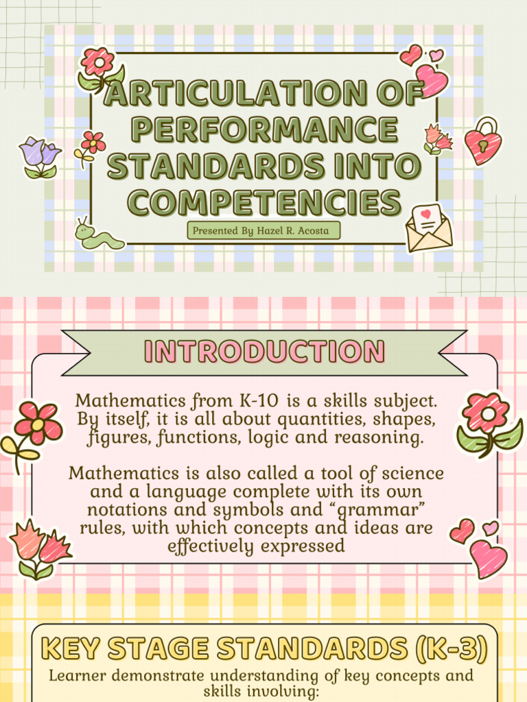 Articulation of Performance Standards Into Competencies | PDF