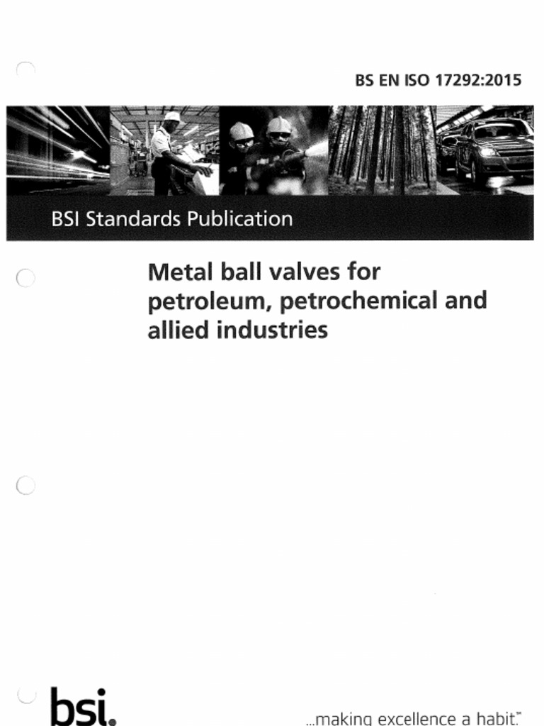 BS 17292 2015 Metal Ball Valves For Petroleum, Petrochemical and Allied ...