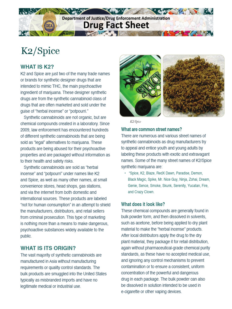 Understanding K2 and Spice Dangers | PDF | Controlled Substances Act ...