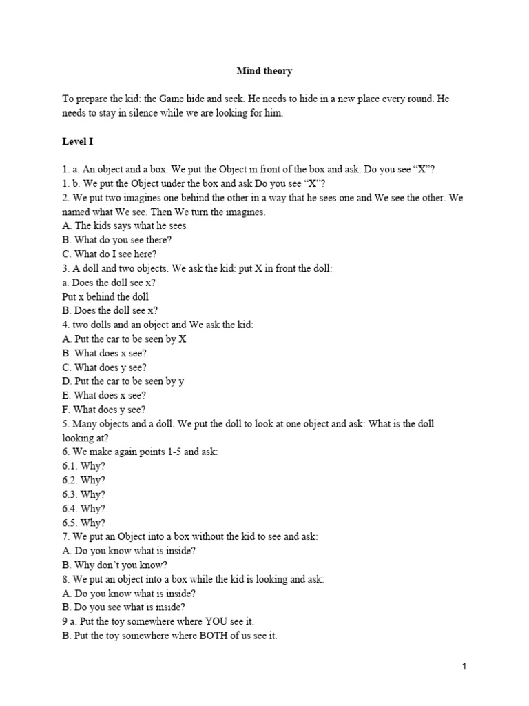 Mind Theory | PDF