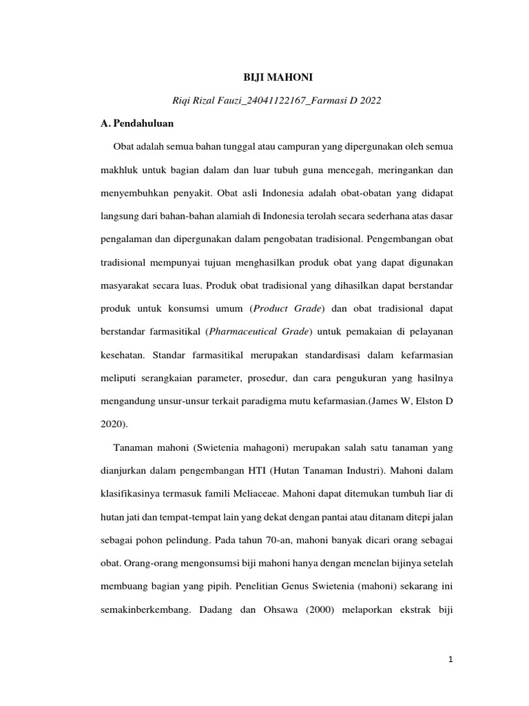 Riqi Rizal Fauzi - BIJI MAHONI | PDF