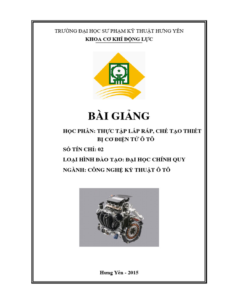 De Cuong Bai Giang Thuc Tap Lap Rap Va Che Tao Thiet Bi Co Dien Tu o To | PDF