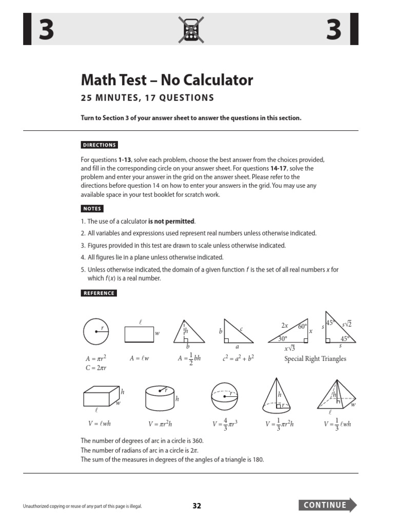 Psat NMSQT Practice Test 1 | PDF | Mathematics | Elementary Mathematics