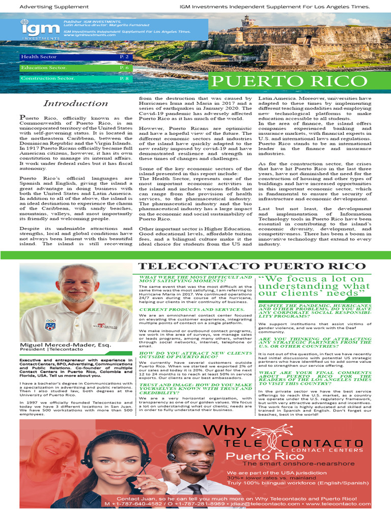 Puerto Rico 2021-Igm | PDF | Puerto Rico | Call Centre
