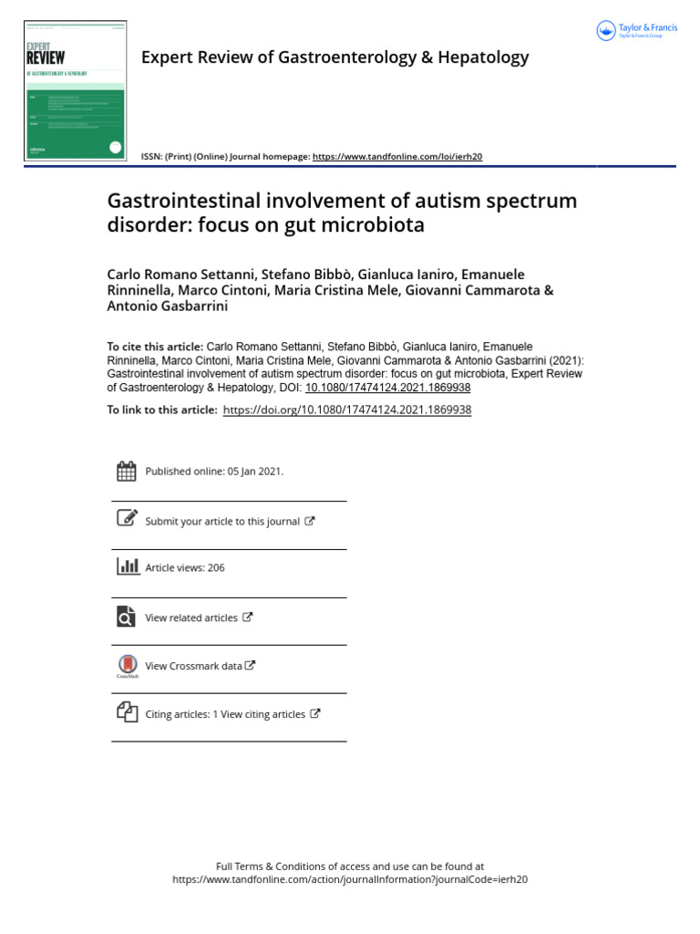 Gastrointestinal Involvement of Autism Spectrum | PDF | Autism Spectrum ...